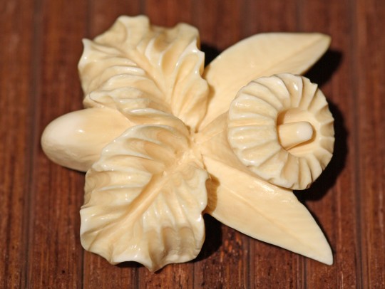 - Mammoth Ivory Lilly Brooch