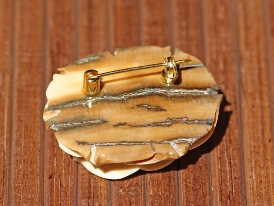 - Mammoth Ivory Rose Brooch