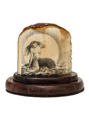 Ray Peters Scrimshaw - Full Moon Mermaid - Scrimshaw Collector