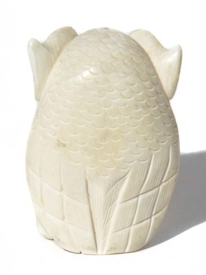 Unknown Carver - Big Feather Owl Netsuke - Scrimshaw Collector
